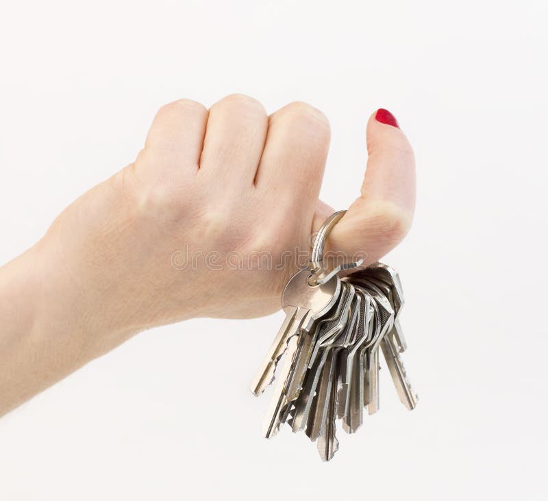 Hand holding a keys stock photo. Image of give, metal - 40396176