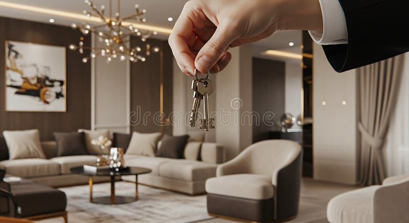 Hand Holding Keys Luxurious Modern Apartment Stock Photos - Free ...