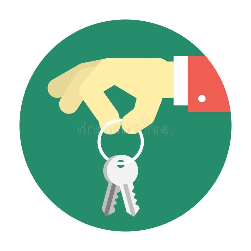 Hand holding keys stock vector. Illustration of holding - 84814180