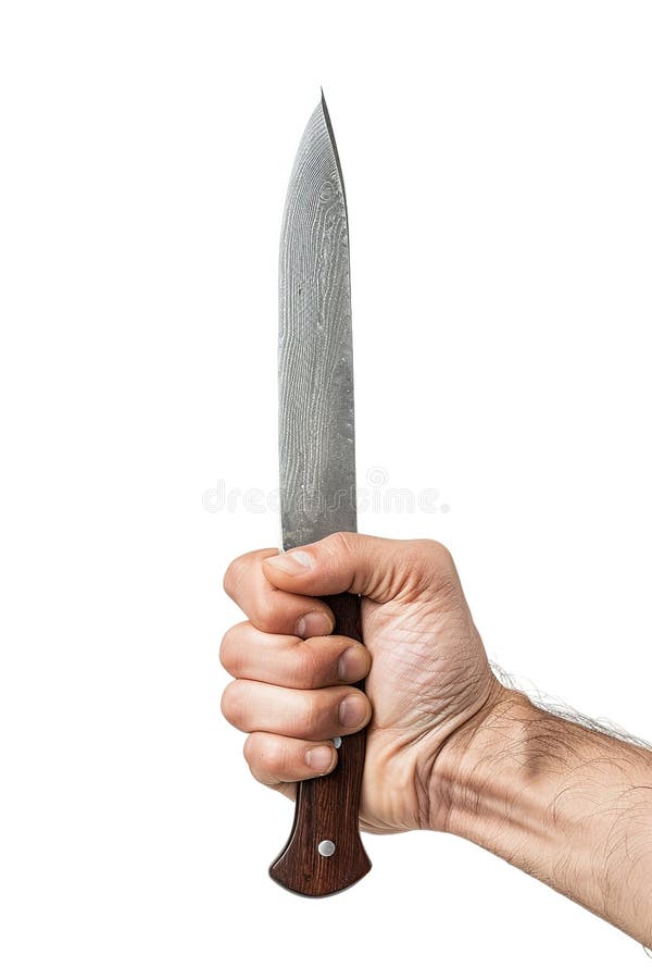 Hand Holding Knife Isolated on Transparent Stock Illustration ...