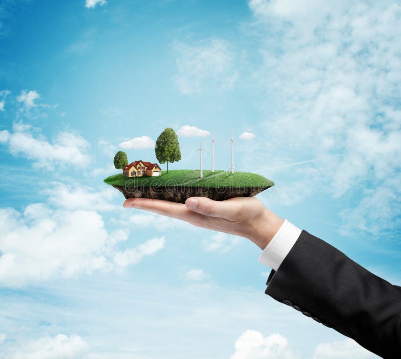 Hand holding landscape stock image. Image of freedom - 35283801