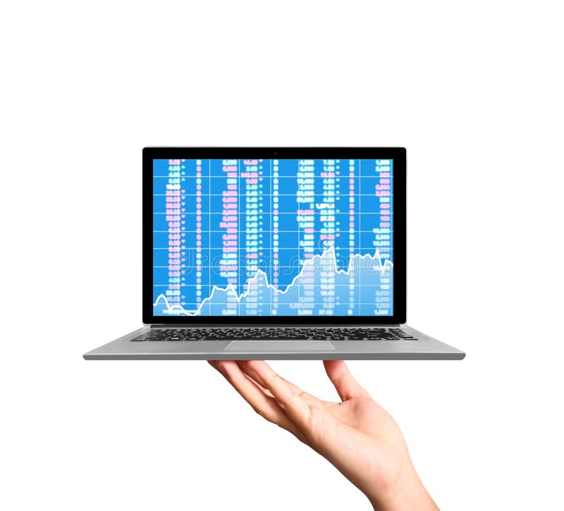 Hand holding a laptop stock image. Image of laptop, person - 96138621