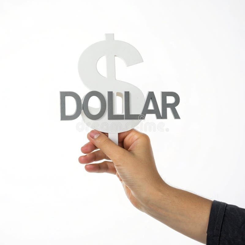 Hand Holding Large Dollar Sign Stock Illustration - Illustration of ...