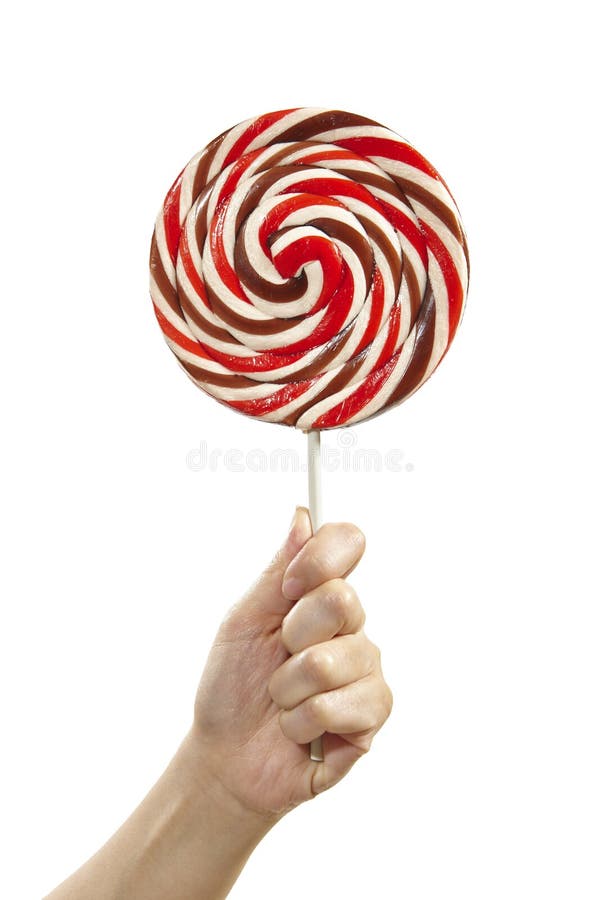 Hand Holding Large Lollipop Stock Image - Image of candy, isolated ...