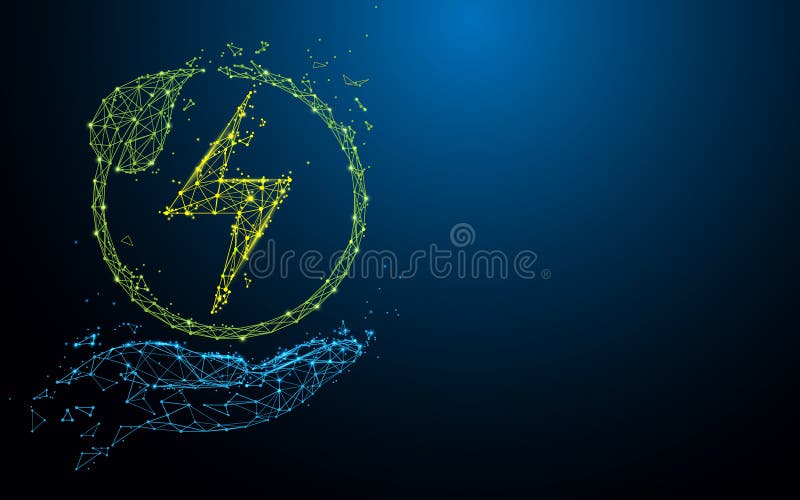 Hand with Thunder Symbol Vector Template.Energy Logo Design Stock ...