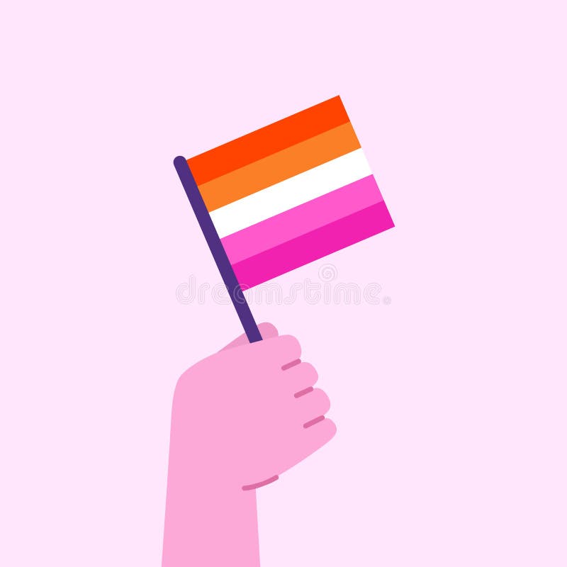 Hand Holding Lesbian Flag. Pride Month Concept Stock Vector ...
