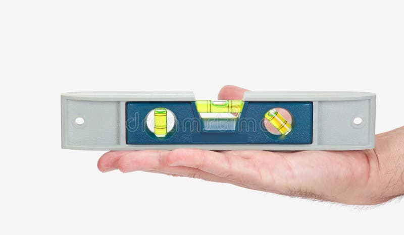 Hand holding a level stock image. Image of objects, accuracy - 63478515