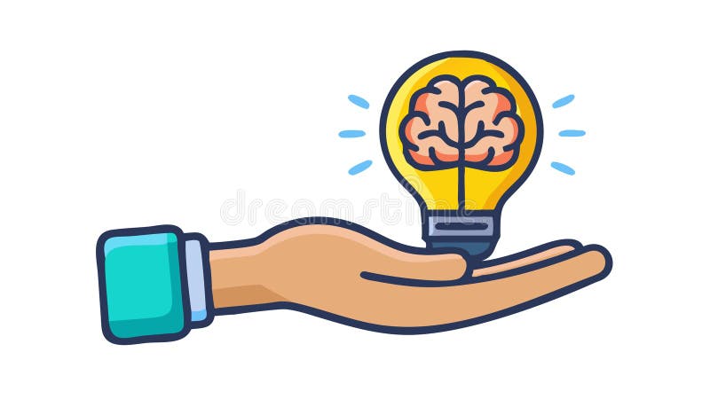 Hand Holding Light Bulb, Creative Solution Concept, Vector Design Generative AI Stock Vector ...
