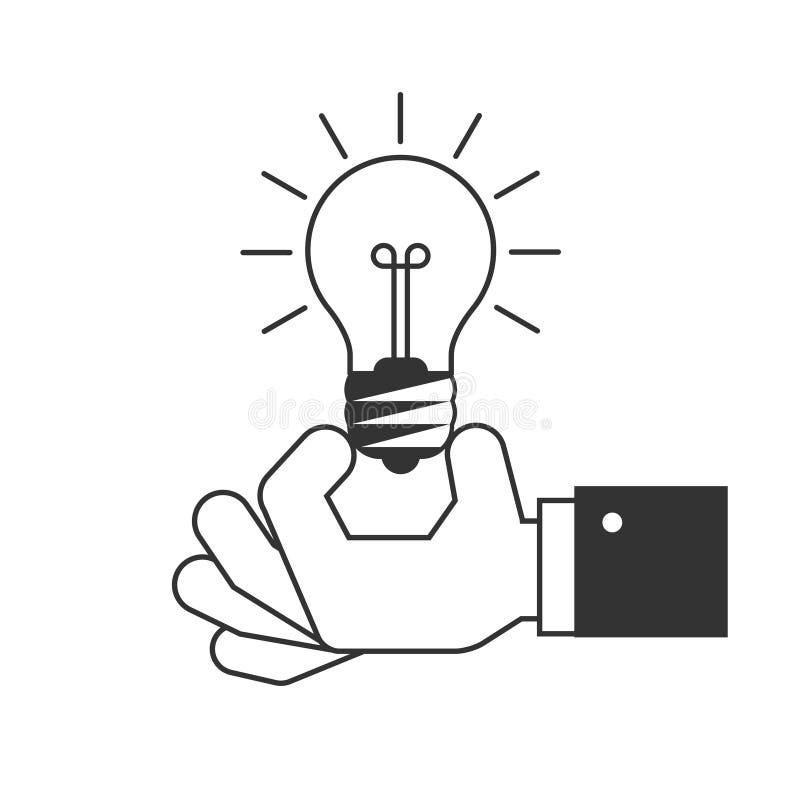Hand Holding a Light Bulb Icon Stock Vector - Illustration of ...