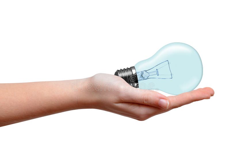 Hand holding light bulb stock photo. Image of lightbulb - 40282728