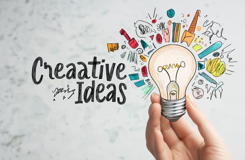 A Hand Holding a Light Bulb with the Words Creative Ideas Written Below ...