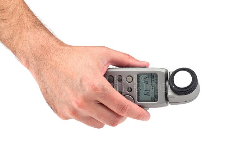 Hand holding a light meter stock photo. Image of camera - 63487158