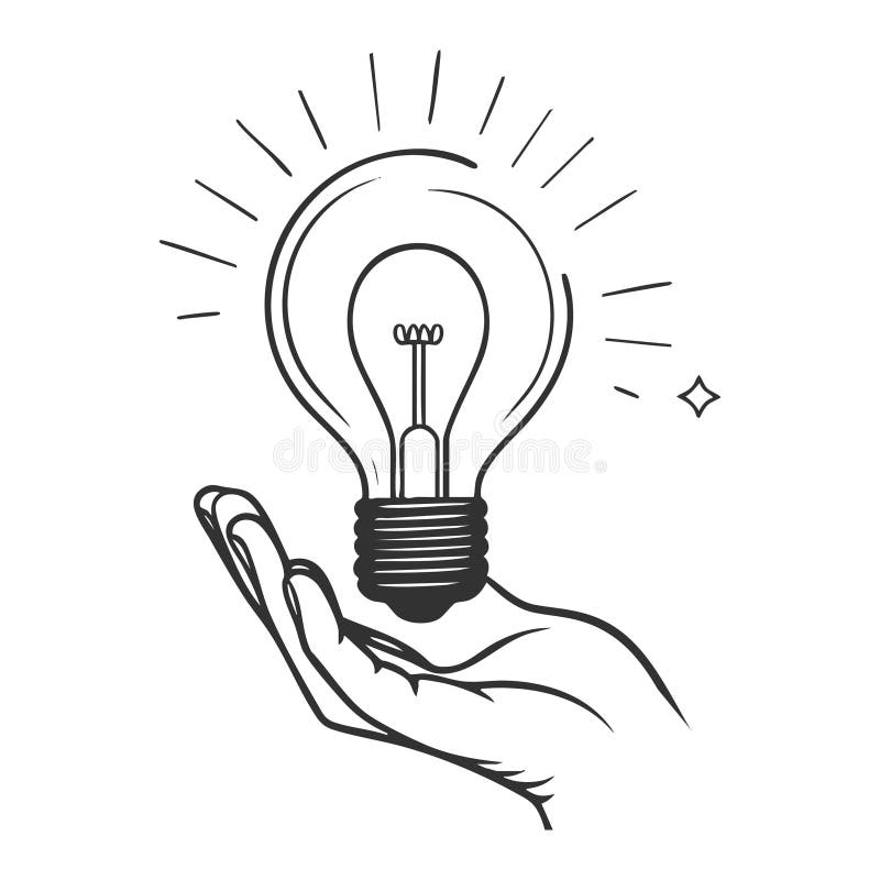 Hand Holding a Lightbulb, Symbolizing Creativity and Innovation. Stock ...