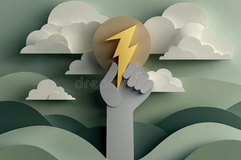 Hand Holding Lightning Bolt Stock Illustrations – 576 Hand Holding ...