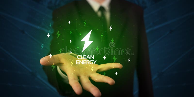 Hand Holding Lightning Bolt Stock Image - Image of fist, business ...