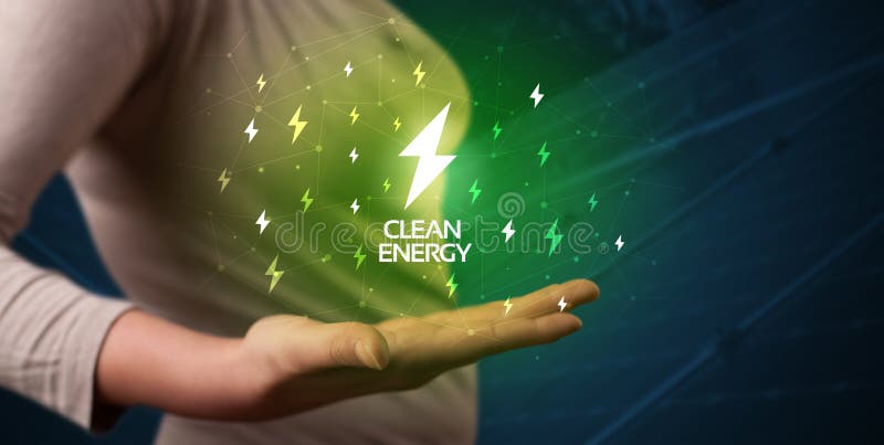 Hand Holding Lightning Bolt Stock Photo - Image of current, danger ...