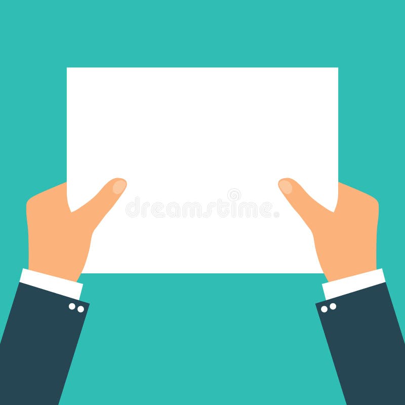 Hand Holding a List of Paper Flat Stock Vector - Illustration of people ...
