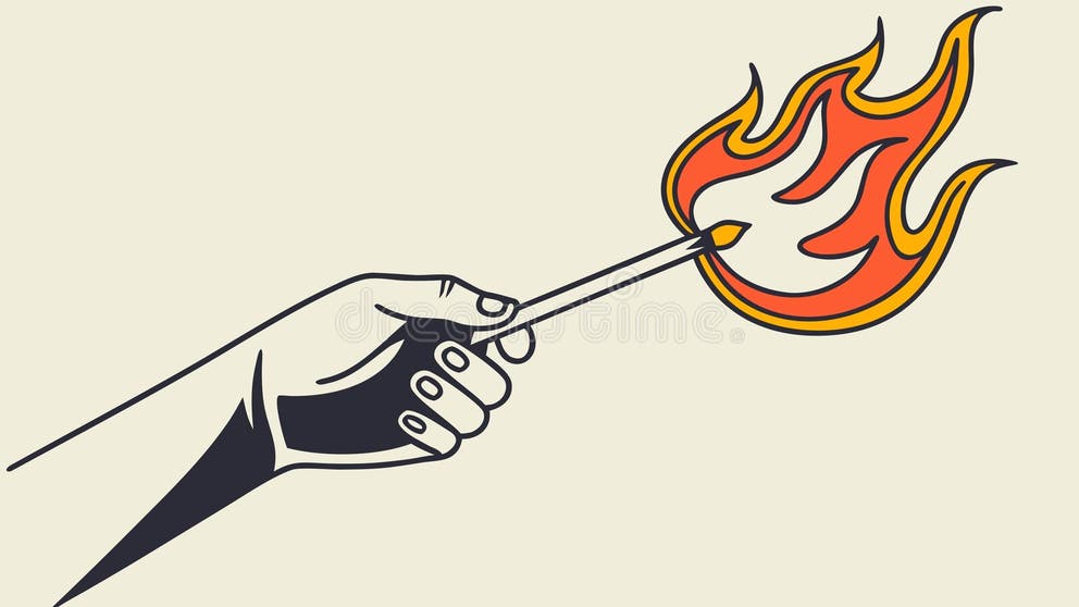 Holding Lit Match Stock Illustrations – 175 Holding Lit Match Stock ...