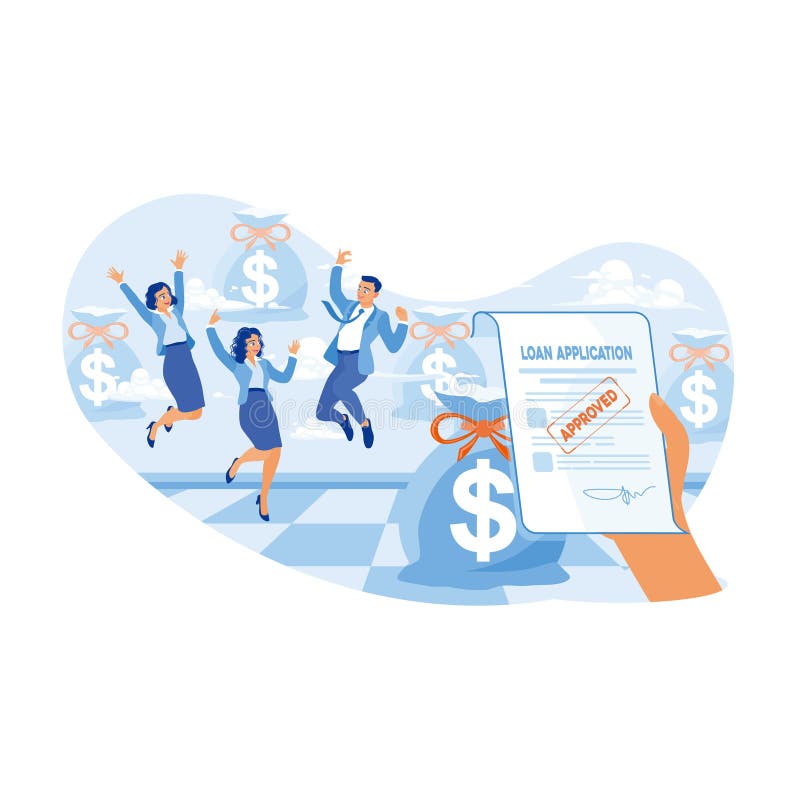 Hand Holding Loan Documents. People are Happy after Their Loan ...