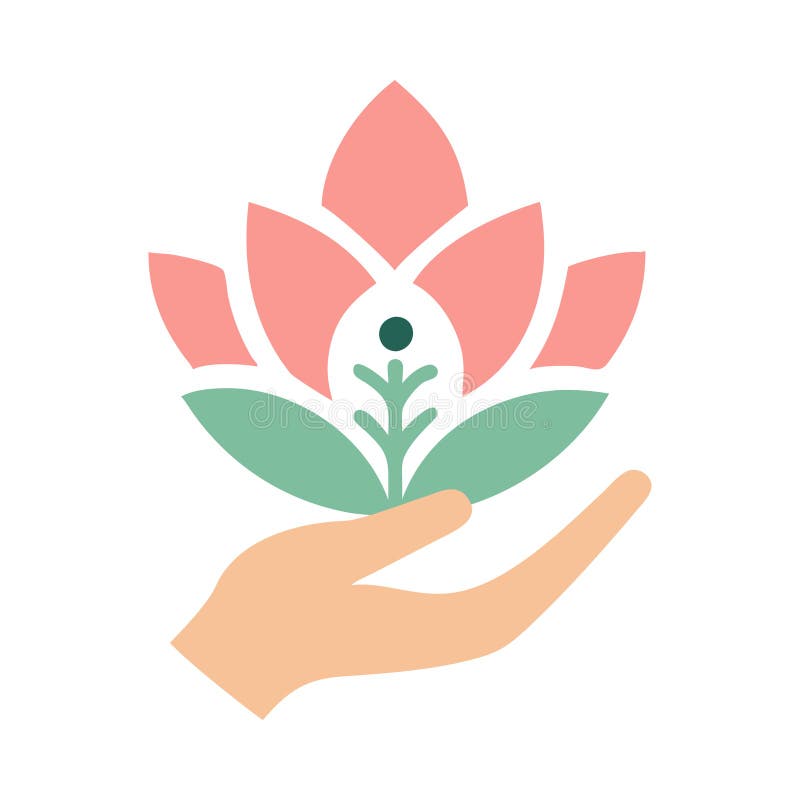 Hand Holding Lotus Flower Illustration Stock Vector - Illustration of ...
