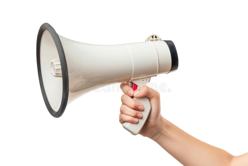 Hand Holding a Loud Speaker Megaphone Stock Image - Image of ...