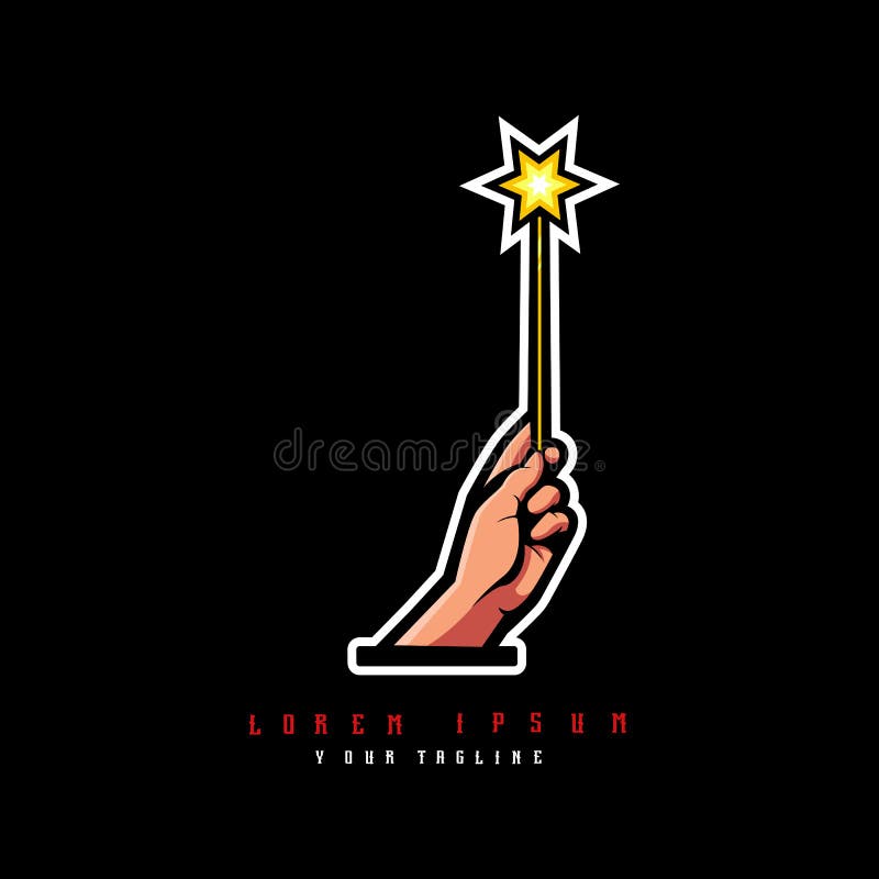 Hand Holding Magic Wand stock vector. Illustration of fantasy - 224770005