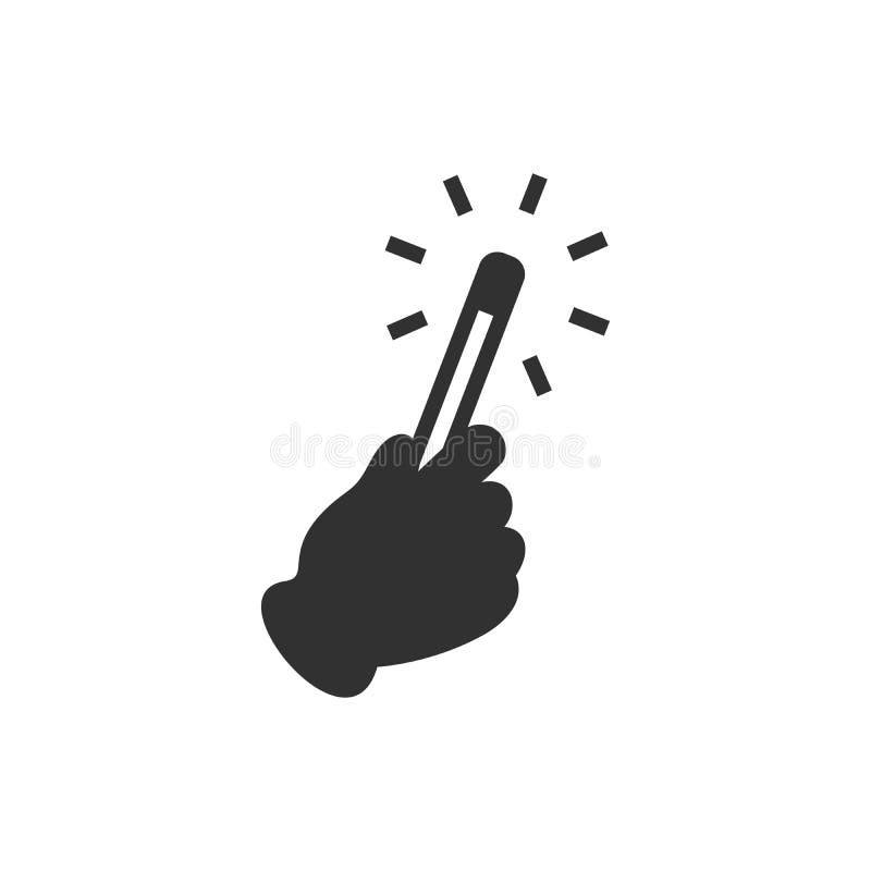 Hand Holding Magic Wand with Sparkles Icon. Stock Vector Illustration ...
