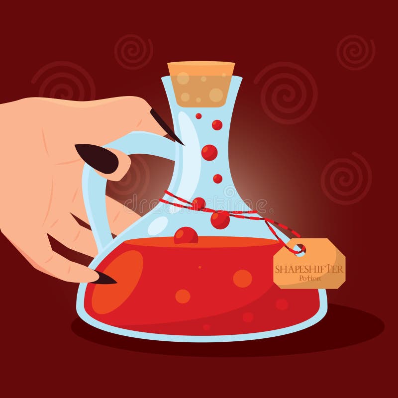 Hand Holding a Magical Shapeshifter Potion Elixir Vector Stock Vector ...
