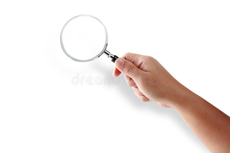 Hand with magnifying glass stock photo. Image of detective - 21905850