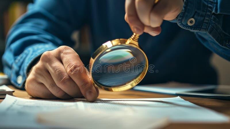 The Hand Holding Magnifying Glass.AI Generated Stock Image - Image of ...