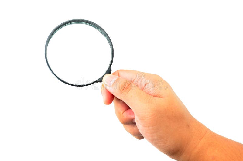 Hand Holding Magnifying Glass Stock Image - Image of holding, blank ...