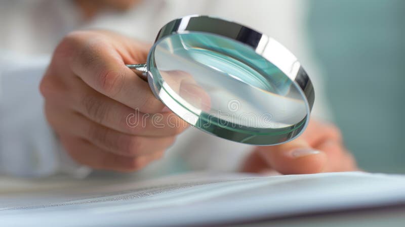 The Magnifying Glass on Document.AI Generated Image Stock Photo - Image ...