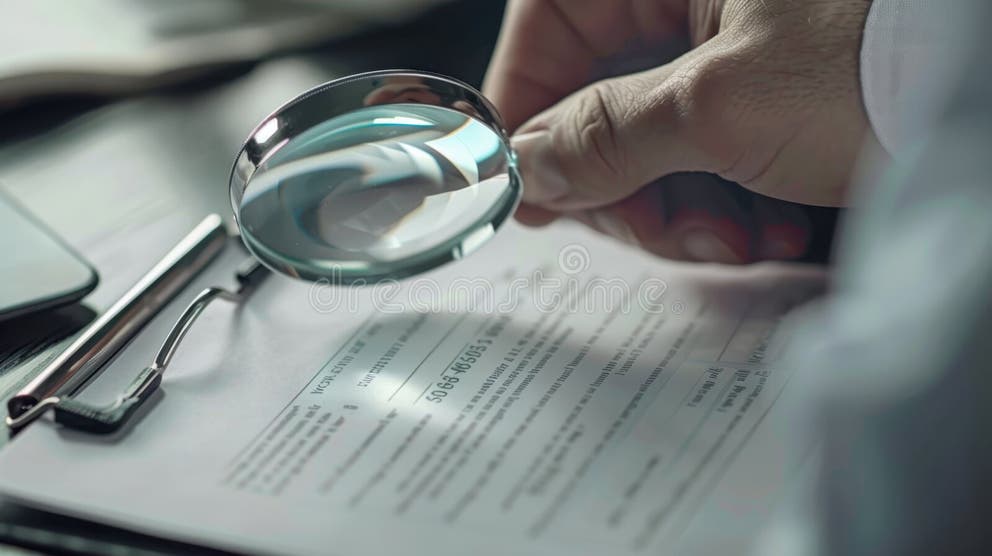 The Magnifying Glass and Document.AI Generated Image Stock Photo ...