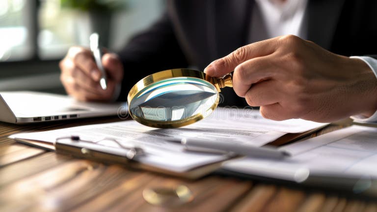 The Magnifying Glass on Document.AI Generated Image Stock Photo - Image ...