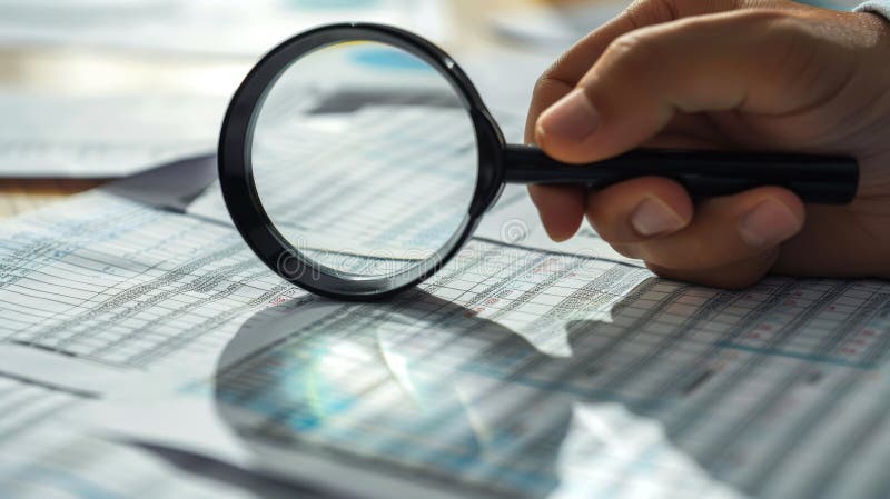 The Magnifying Glass on Documents.AI Generated Image Stock Image ...