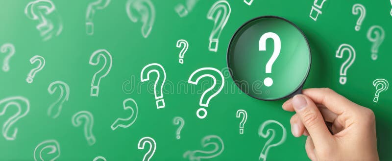 The Hand Holding a Magnifying Glass Over a Question Mark.AI Generated ...