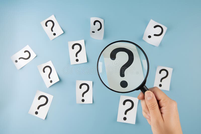 Magnifying Glass Exploring Question Marks Mystery Solution Search ...