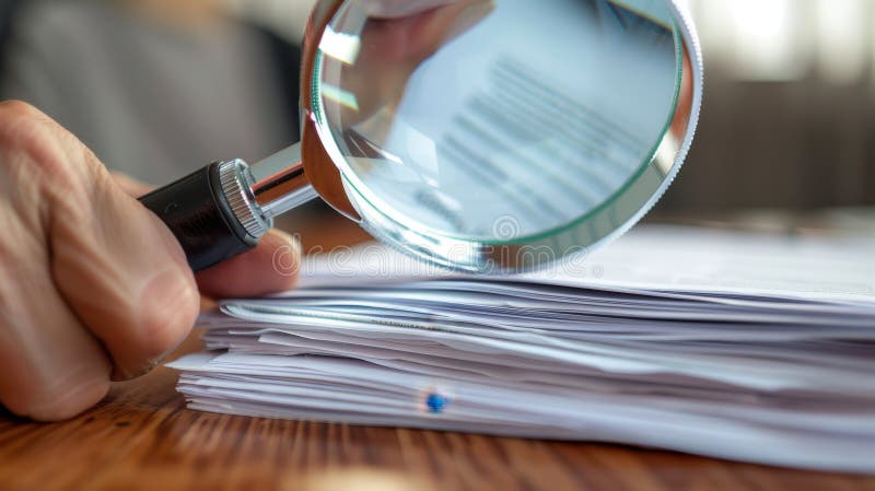 The Magnifying Glass on Documents.AI Generated Image Stock Photo ...