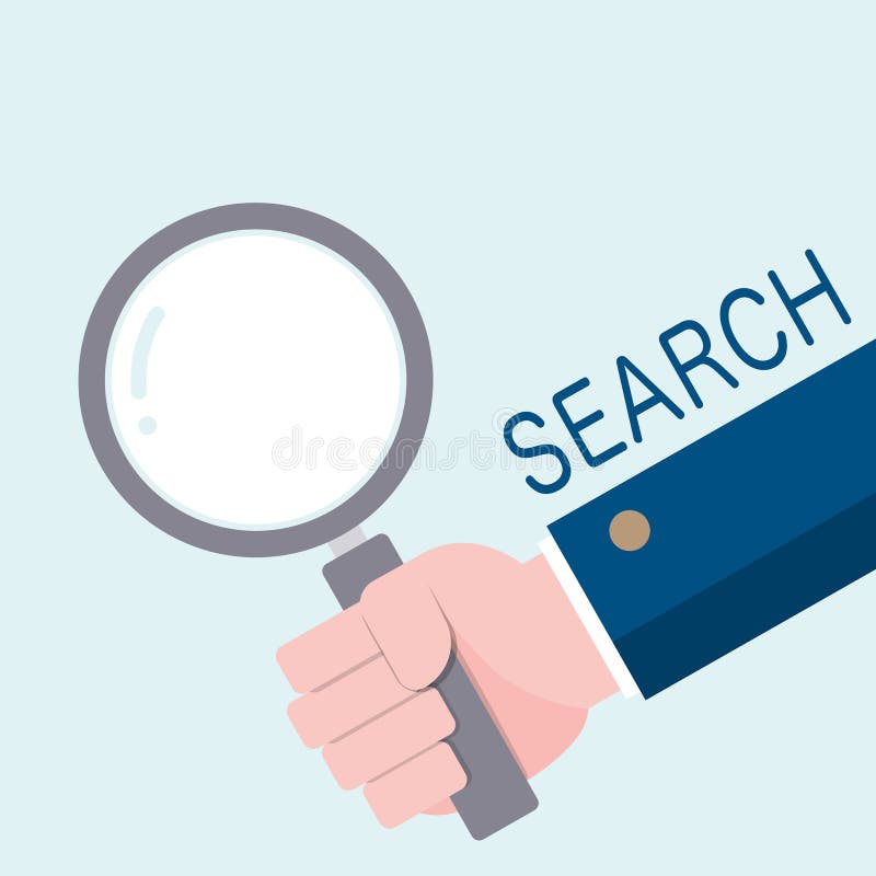 Hand Holding a Magnifying Glass, Search Sign Concept Stock Vector ...