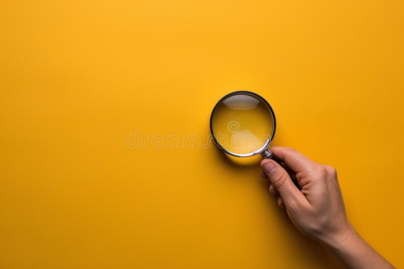 Hand Holding Magnifying Glass, Searching and Inspect Concept ...
