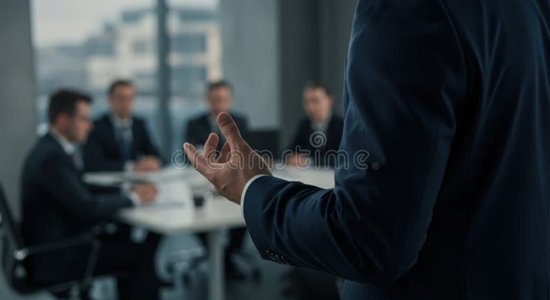 Hand Holding of a Manager in Office Pointing and Explaining Colleagues ...