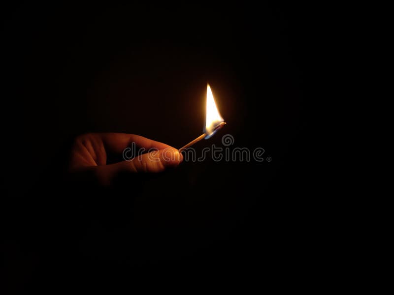 A Hand Holding a Match on Fire Stock Image - Image of fingers ...