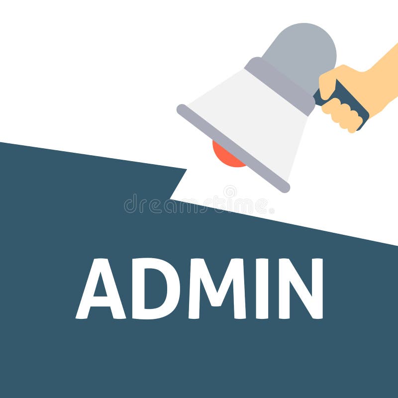 Hand Holding Megaphone with ADMIN Announcement Stock Vector ...
