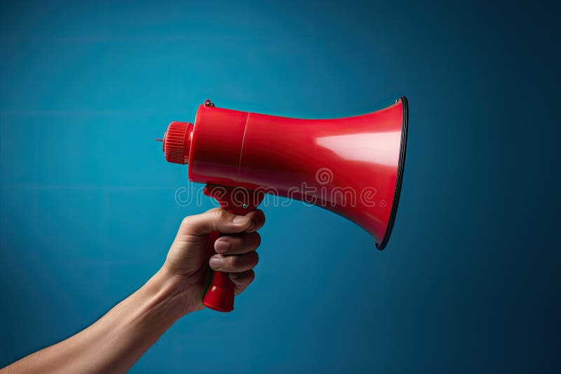 Hand Holding Megaphone Announcement Concept Promotion and Advertising ...