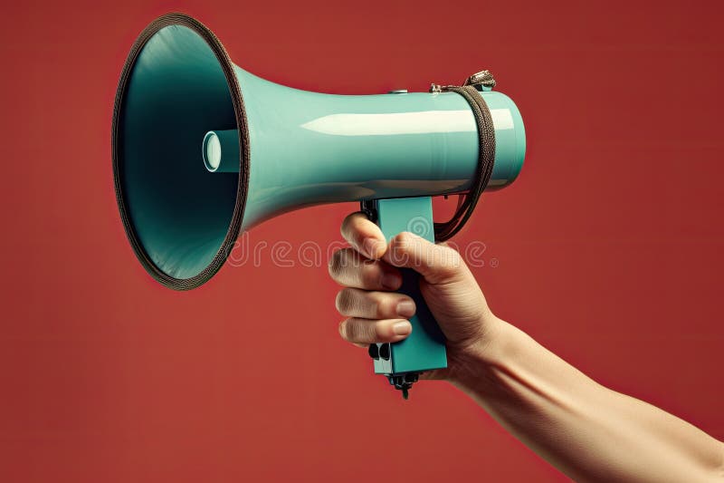 Hand Holding Megaphone Announcement Concept Promotion and Advertising ...
