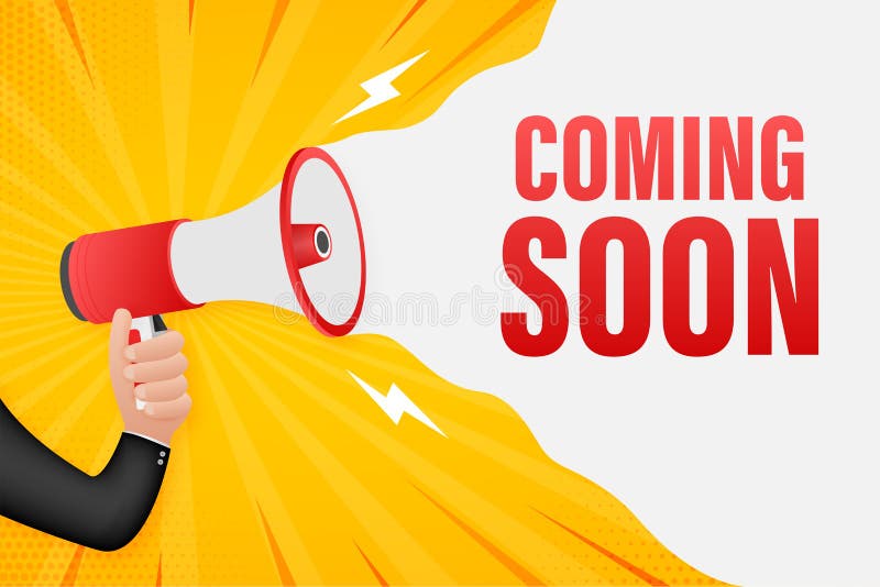 Coming Soon Hanging Sign on White Background. Sign for Door Stock ...