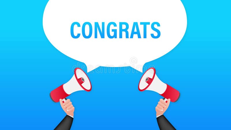 Hand Holding Megaphone - Congrats. Motion Graphics. Stock Footage ...