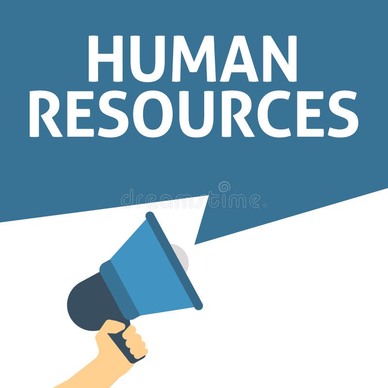 Hand Holding Megaphone with HUMAN RESOURCES Announcement Stock Vector ...