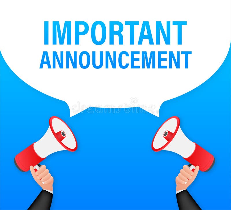 Important Announcement Written on Speech Bubble. Advertising Sign Stock ...