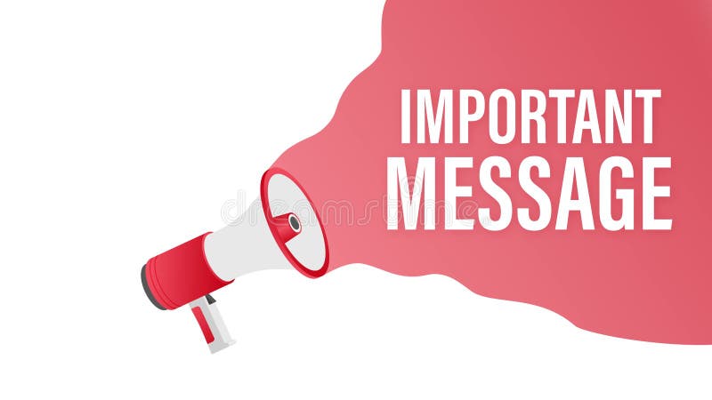 Important Message Text with Megaphone, Animated Banner in Flat Style ...